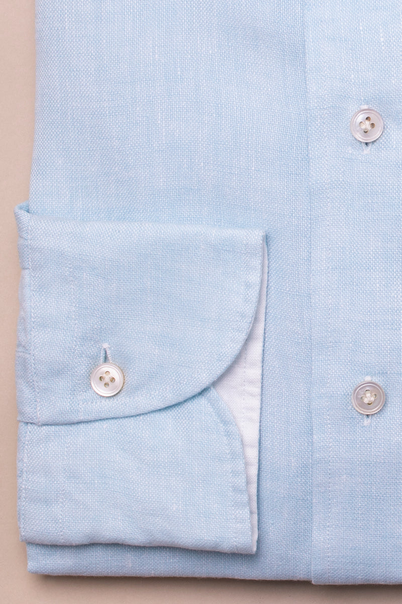 Blue Textured Linen Shirt – Emmett London