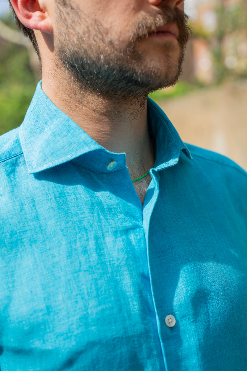 Turquoise Linen Shirt – Emmett London